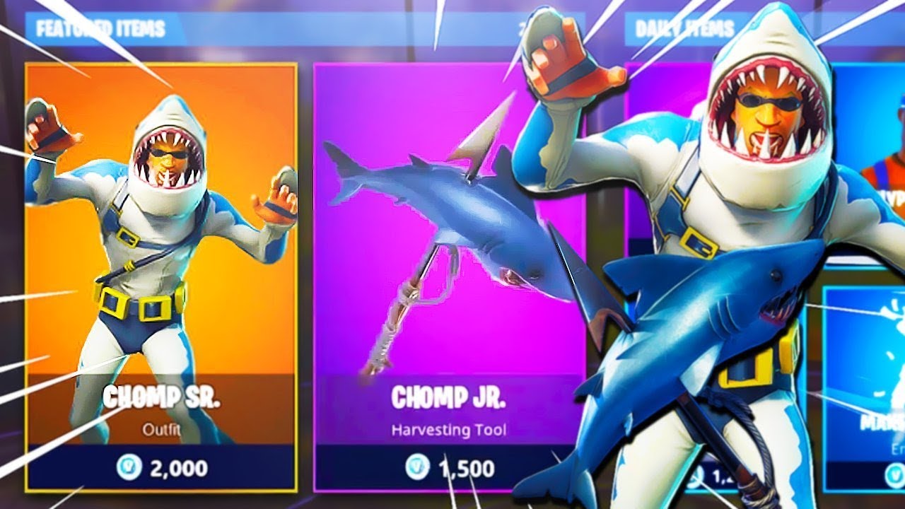 *NEW* Fortnite Chomp Sr Skin Gameplay!!! (Fortnite: Battle Royale ...