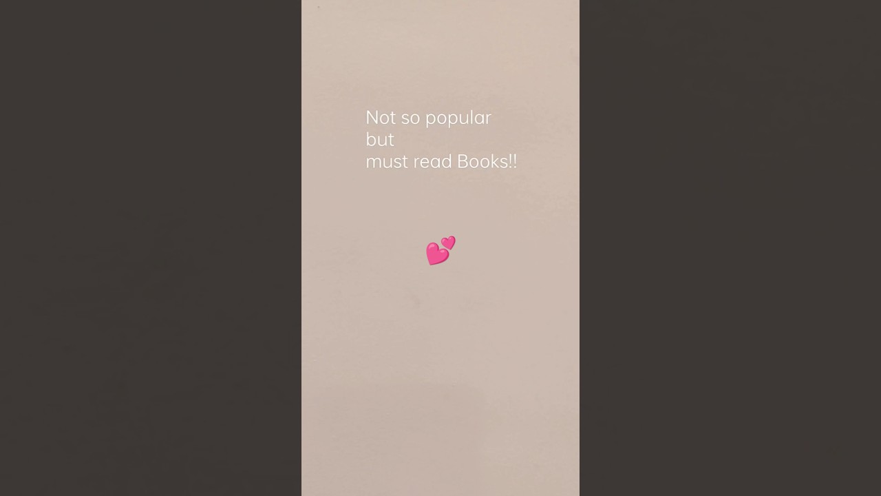 Must read not so popular Books!#books #booktube #reading #read #booktok ...