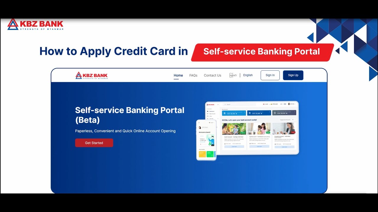 How to Apply Credit Card on KBZ Self-service Banking Portal - YouTube
