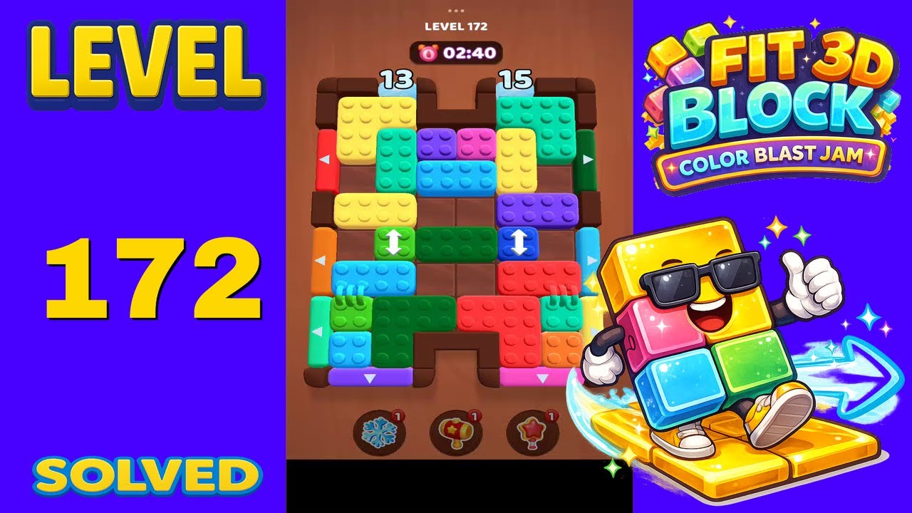 Fit Block 3D – Level 172 | Walkthrough Fast & Clean Solution - YouTube