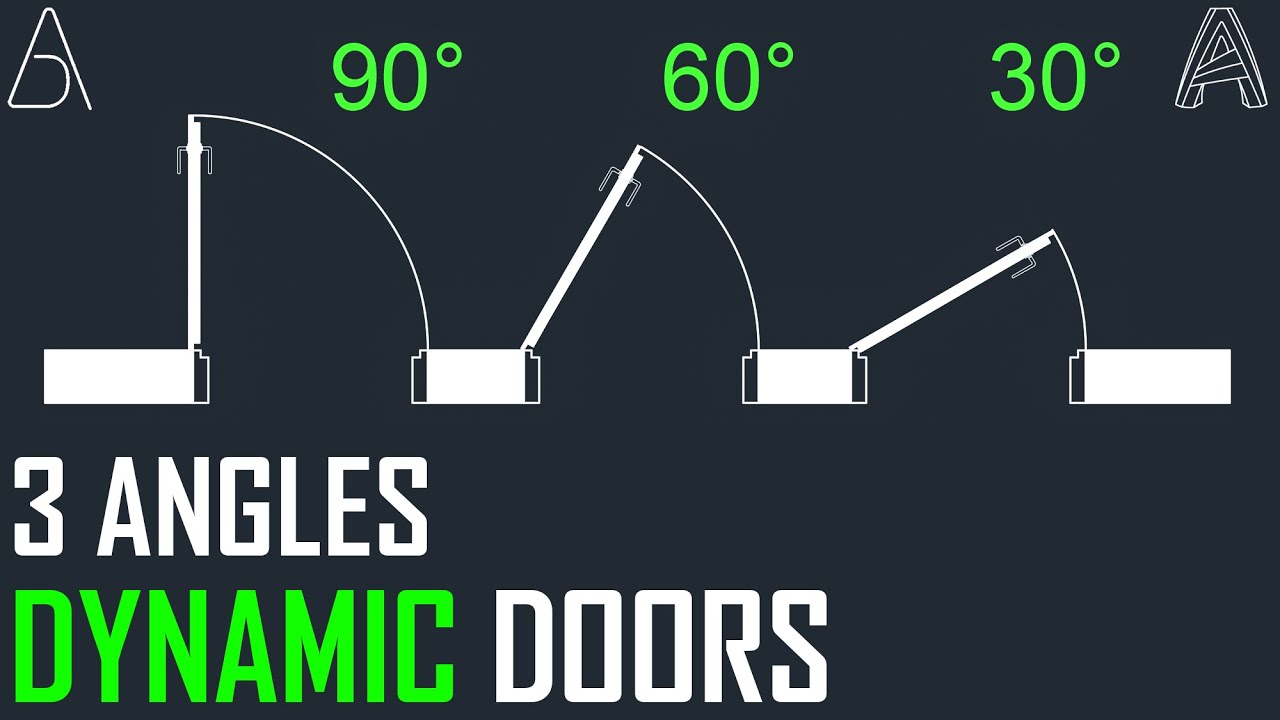 Dynamic Door Different Angles AutoCAD YouTube Dynamic Door Different Angles AutoCAD YouTube