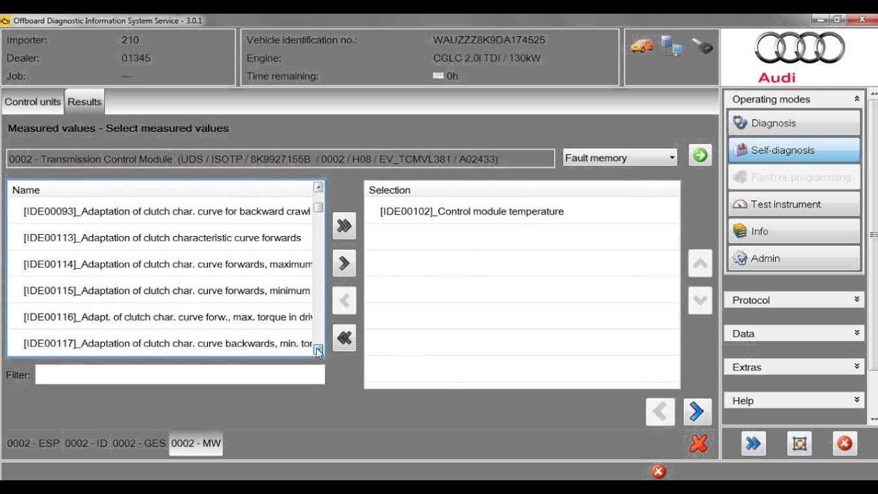 Audi A4 2013 Using ODIS - YouTube