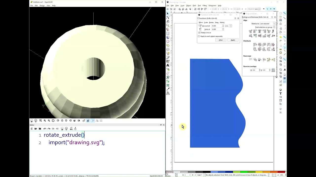 OpenSCAD Tutorial: Lathe with Inkscape - YouTube