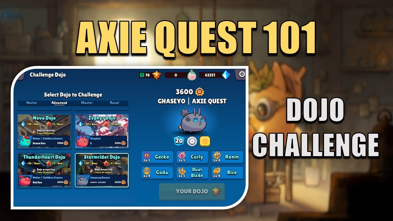 Axie Quest 101 | Taking Over a Dojo Through Dojo Challenge - YouTube
