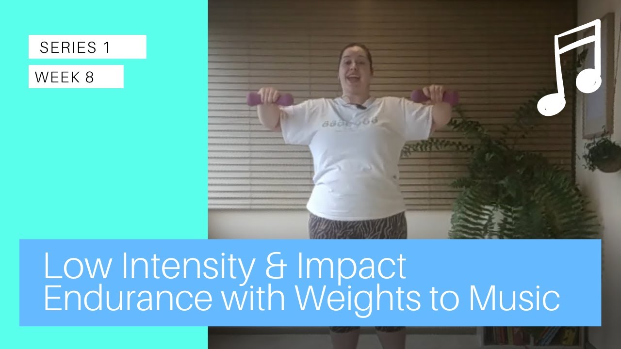 Series 1 Week 8 * Low Impact/Intensity Endurance with Weights to Music ...