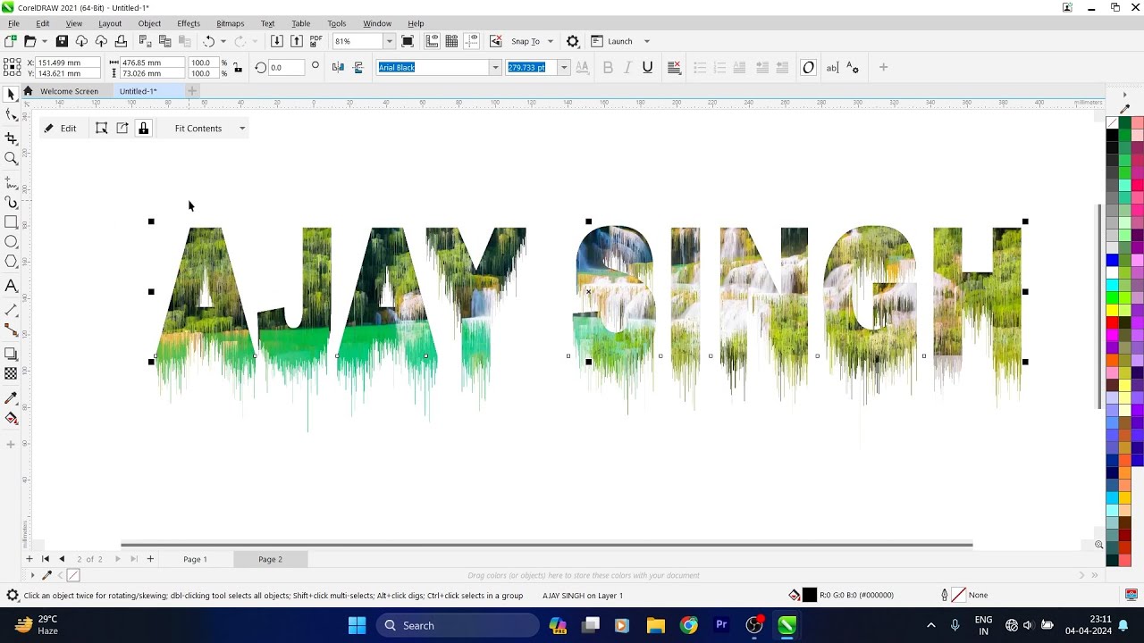 How To Use Wet Paint Effect in Corel Draw | Amazing Effect Coreldraw ...