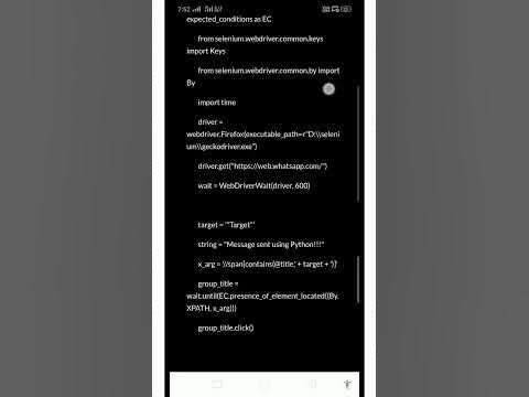 Whatsapp Automation Using Selenium | #Python | #Coding | #Serenium |# ...