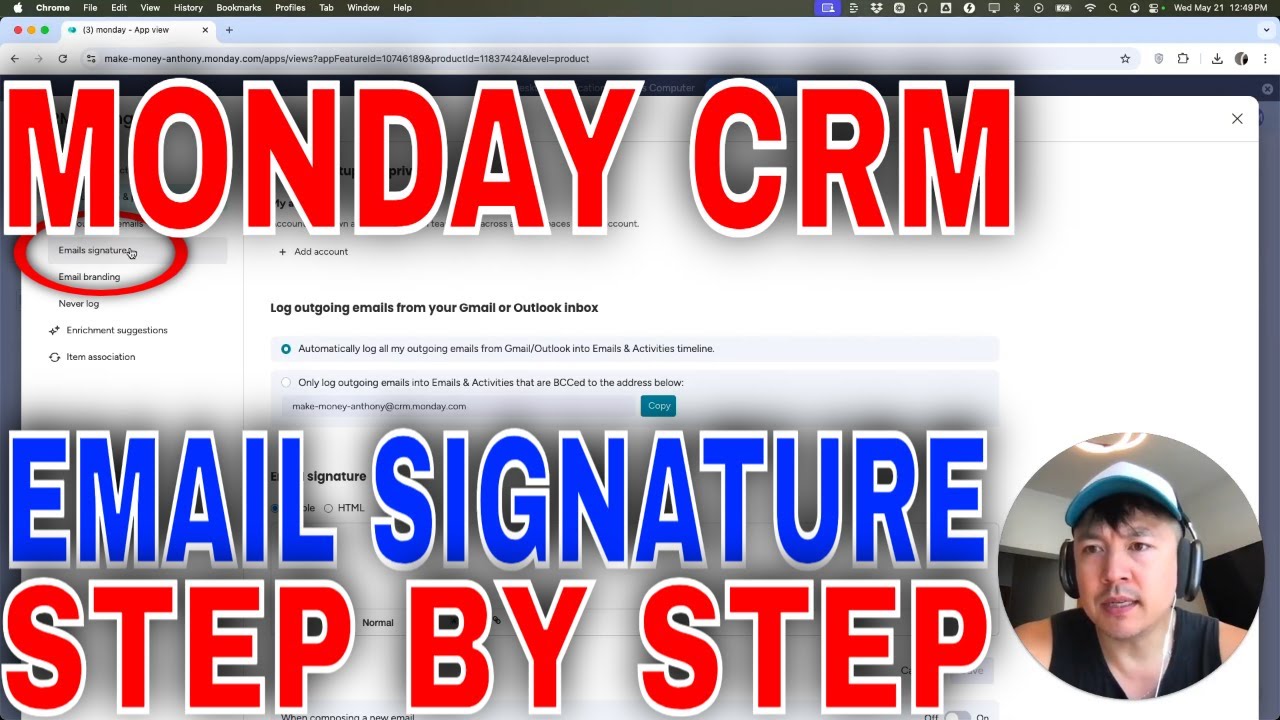 How To Set Email Signature In Monday CRM🔴 - YouTube