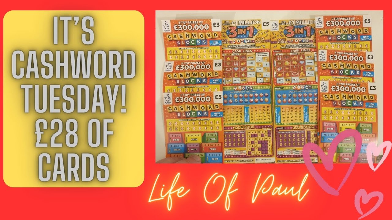 £28 mix of £3 Cashword Blocks and £5 3 in 1 Scratch Cards. Cashword ...