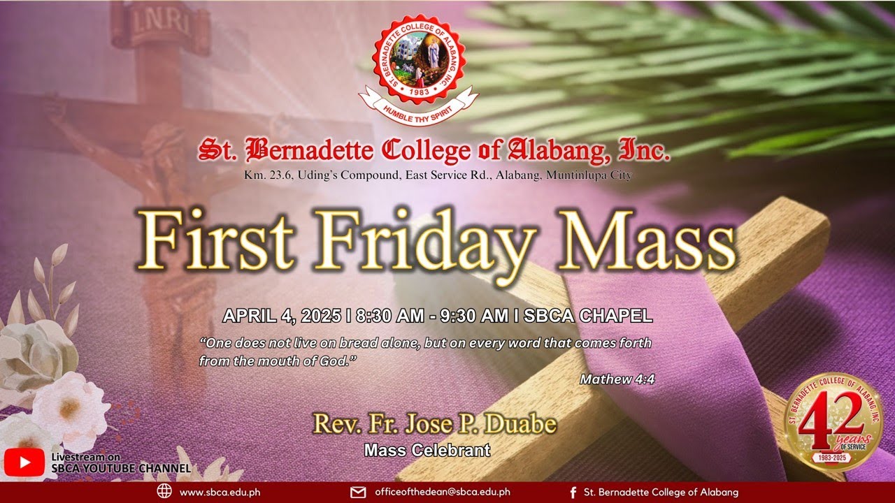 Holy Mass : First Friday Mass for the Month of April 2025 : St ...