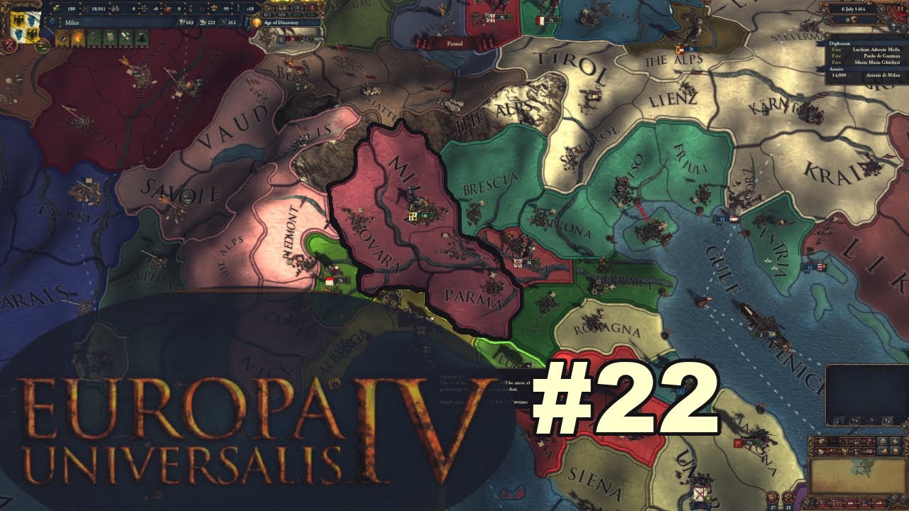 Let's Play ~ EU4 ~ Milan, go "unify" Italy! #22 - YouTube