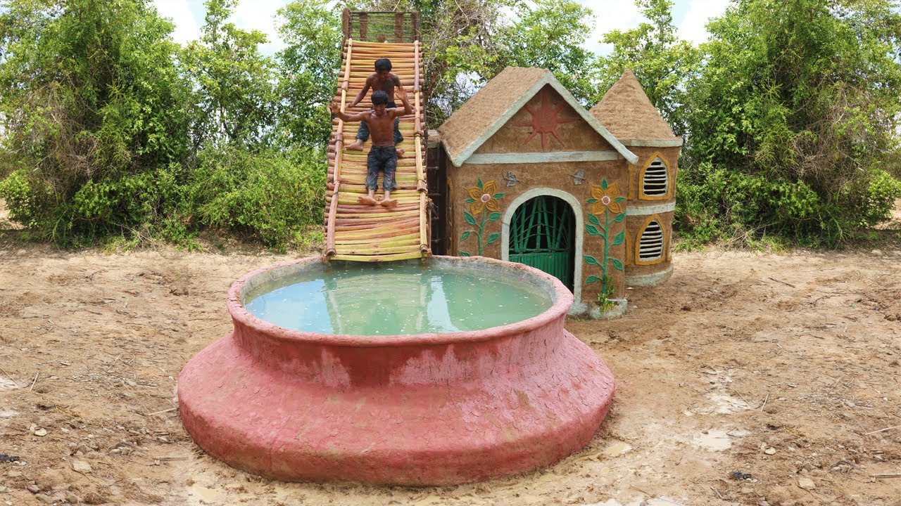 Build Pitcher Swimming Pool And Palm Branch Water Slide By Ancient ...