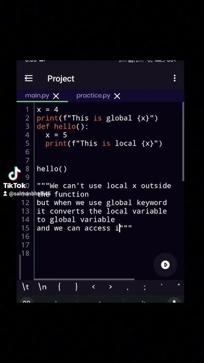 local variable vs global variable in python advanced course #coding #programming #phython - YouTube