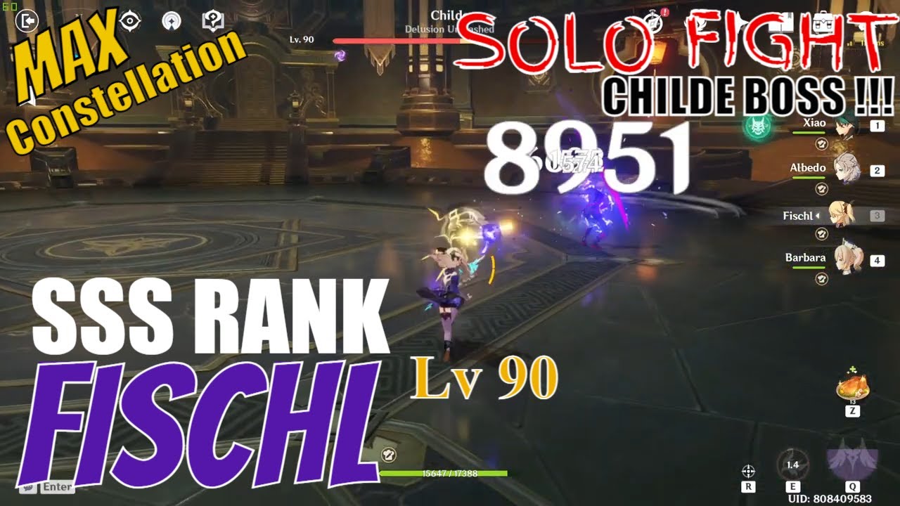 fischl vs childe boss - Genshin Impact golden house EASY - YouTube