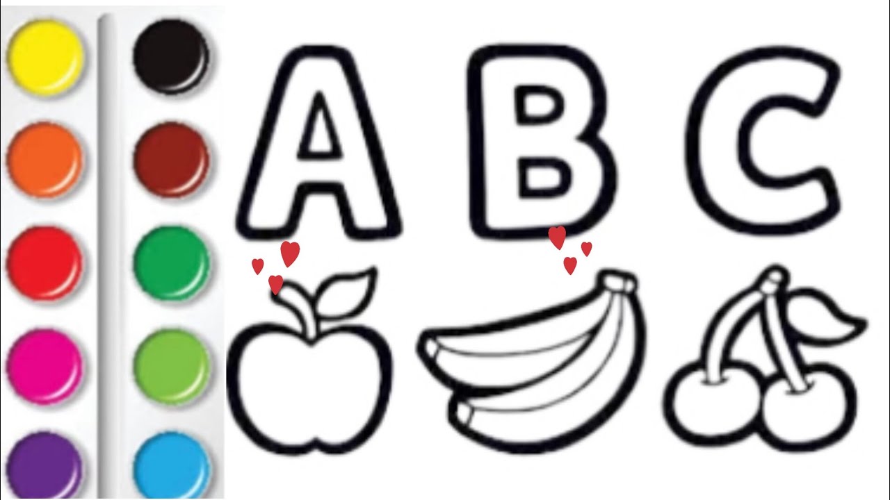 How to draw ABC Alphabet for kids step by step/A to Z learning and ...