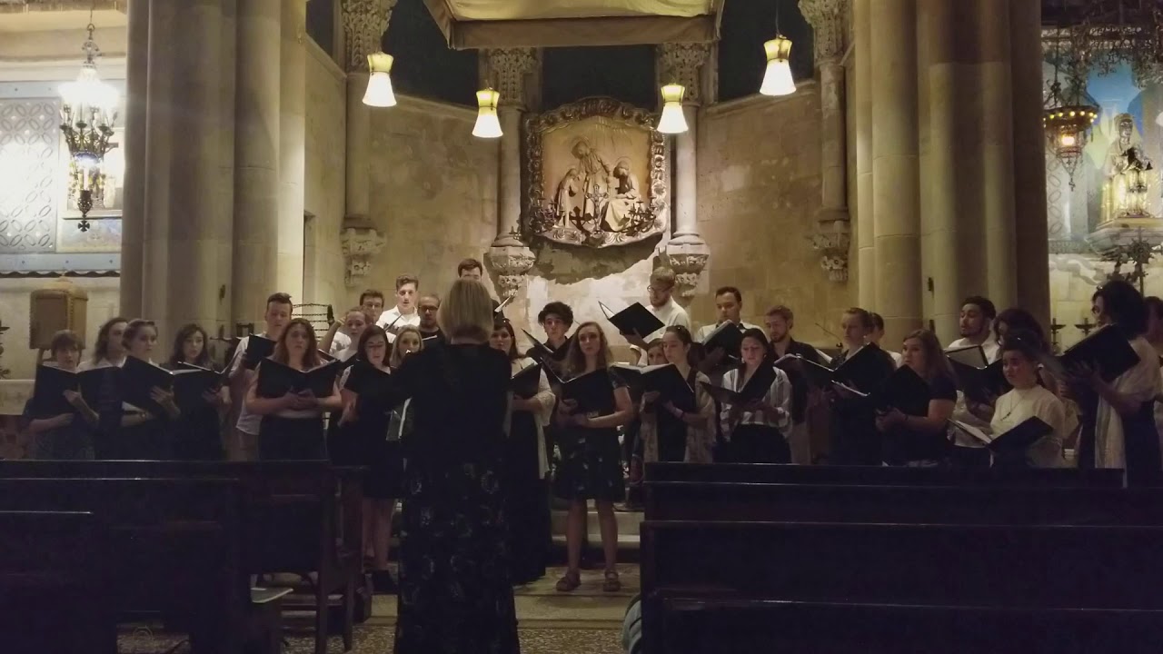 "Kyrie" sung in the Crypt of La Sagrada Familia - YouTube