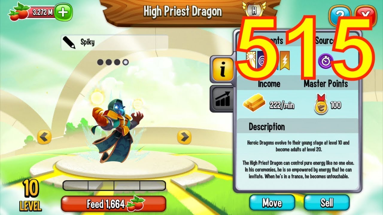 Dragon City Level 109 Gameplay | Feeding High Priest Dragon - YouTube
