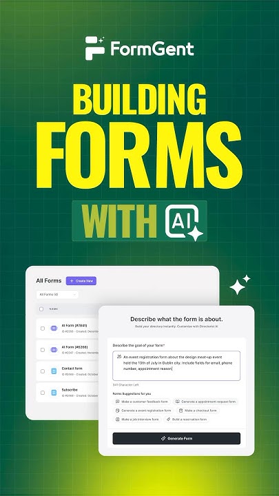 FormGent: Smarter Form Building with AI 🤖 - YouTube