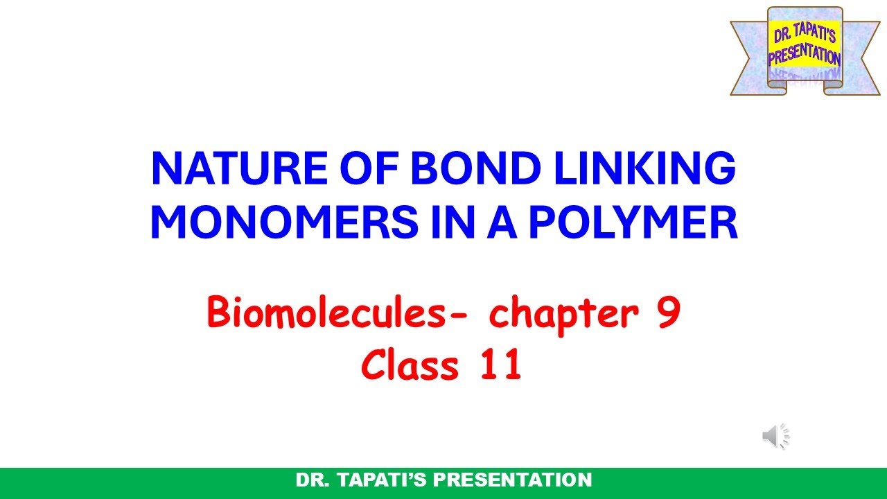 NATURE OF BOND LINKING MONOMERS IN A POLYMER #biomolecule #neet - YouTube