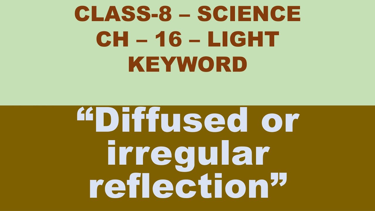 Definition of Diffused or irregular reflection for class 8 science ...