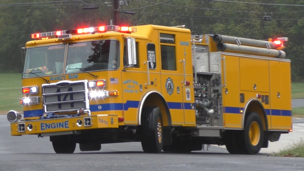 Nancy Run Fire Company Engine 1411 Responding 10/3/19 - YouTube