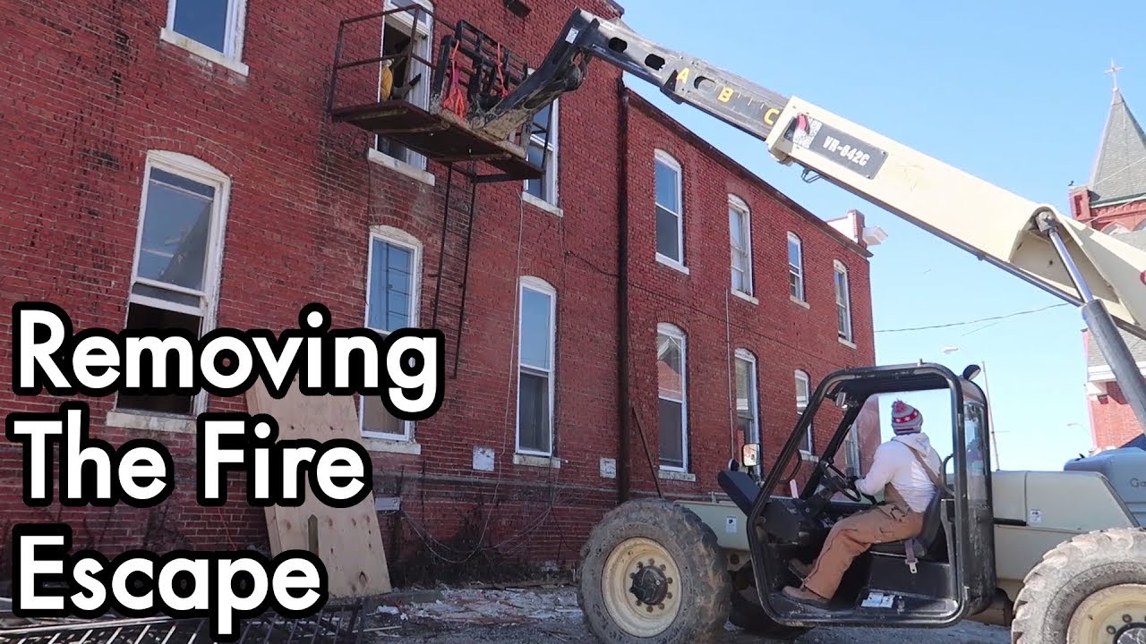 Red Rooster Inn Restoration 15: Removing Fire Escape, Breaking a ...