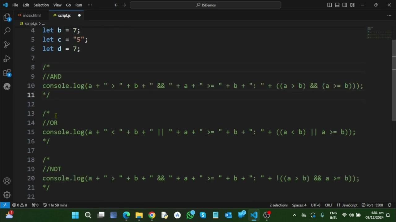 JavaScript Fundamentals | Lesson 11 | Logical operators - YouTube