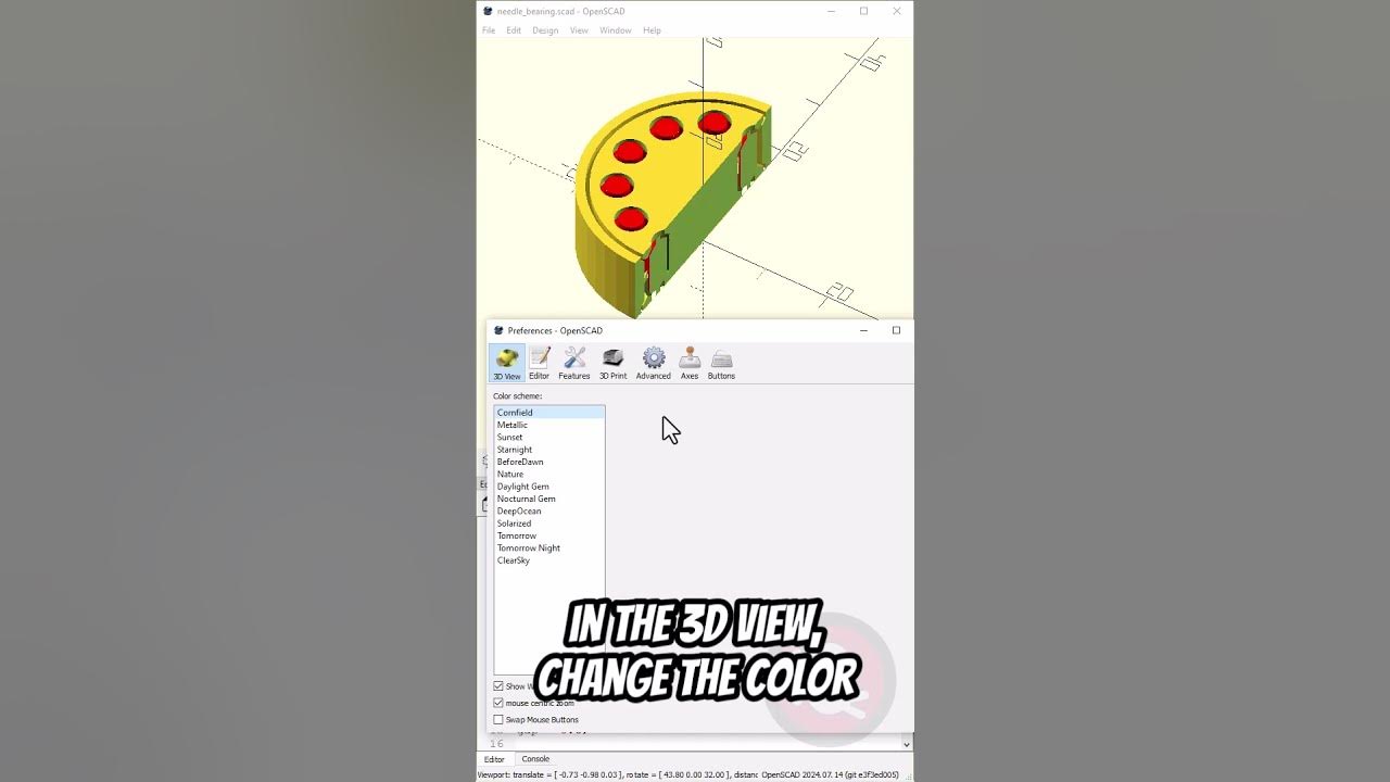 OpenScad: Change Background #3dprinting #openscad #openscadtutorial - YouTube