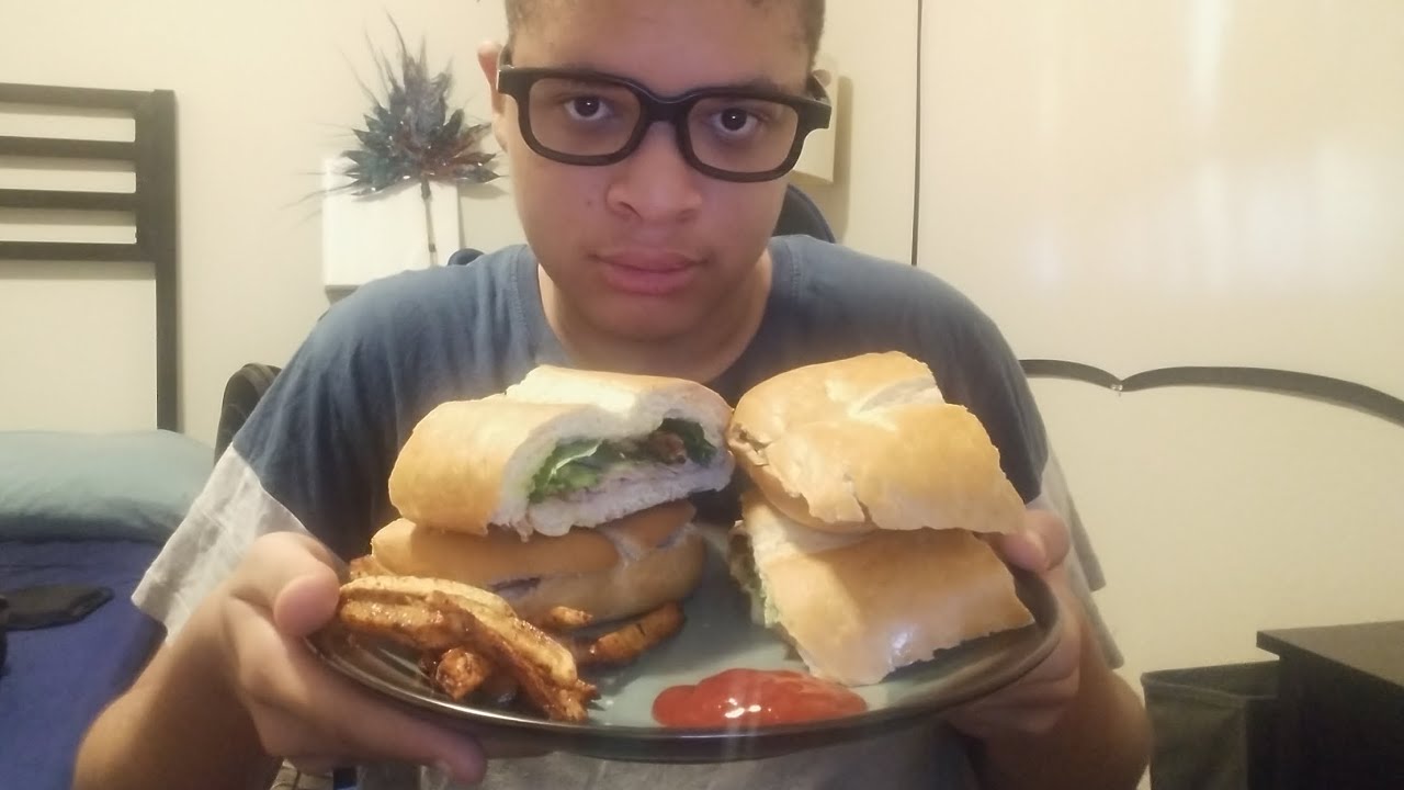 The Humongous Foot-Long Sandwich w/ Fries (No Talking) - YouTube
