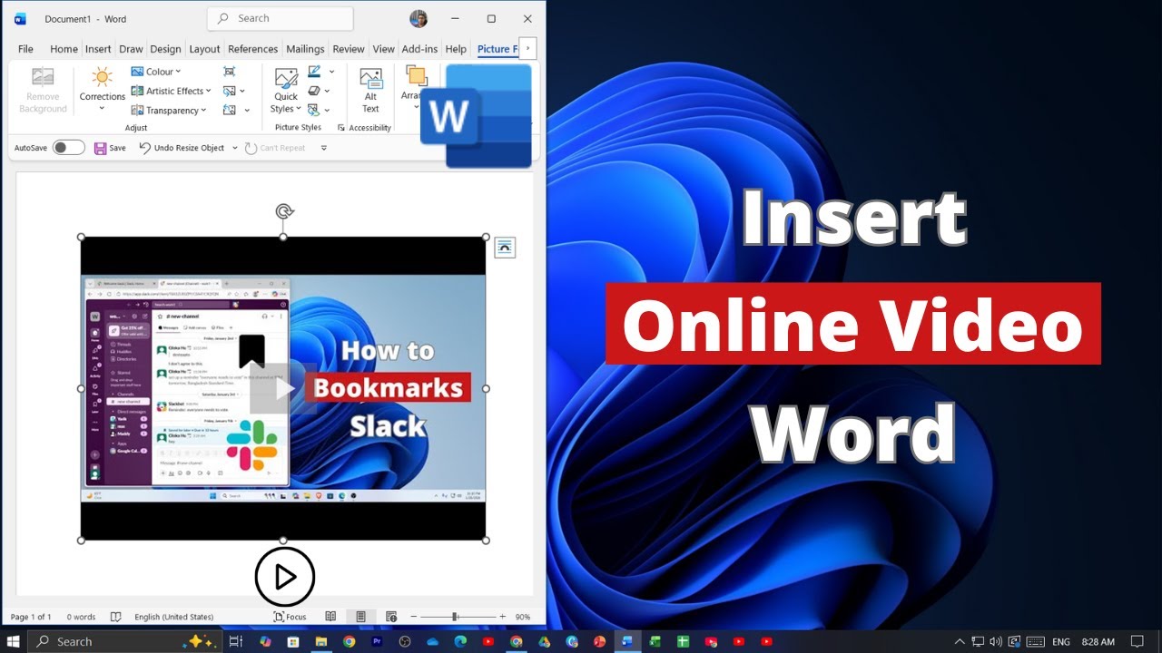 How to Insert Online Videos on Microsoft Word - YouTube