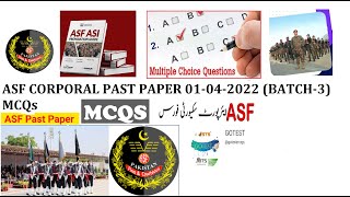 ASF CORPORAL PAST PAPER 01-04-2022 (BATCH-3) MCQs | Doovi