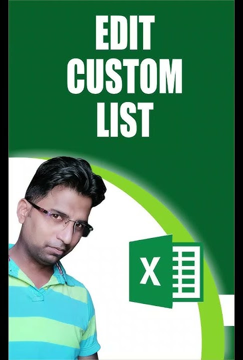 Edit Custom List in Excel - Excellent@dk83 - YouTube