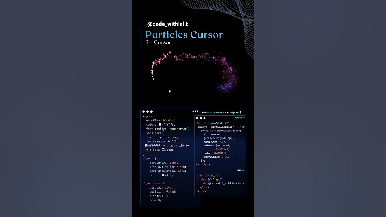 Particles Cursor For Cursor Using Js Css Html 🧑💻 Coding