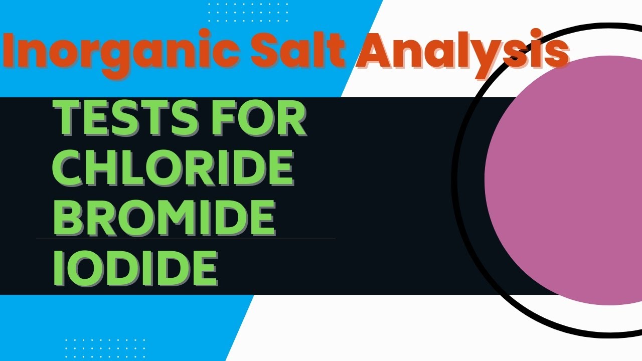 Inorganic Salt Analysis: Tests for chloride, bromide and iodide ...