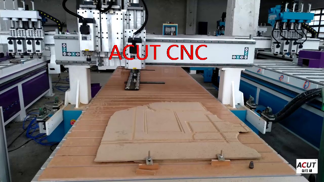 ACUT 4010 3 head cnc router - YouTube