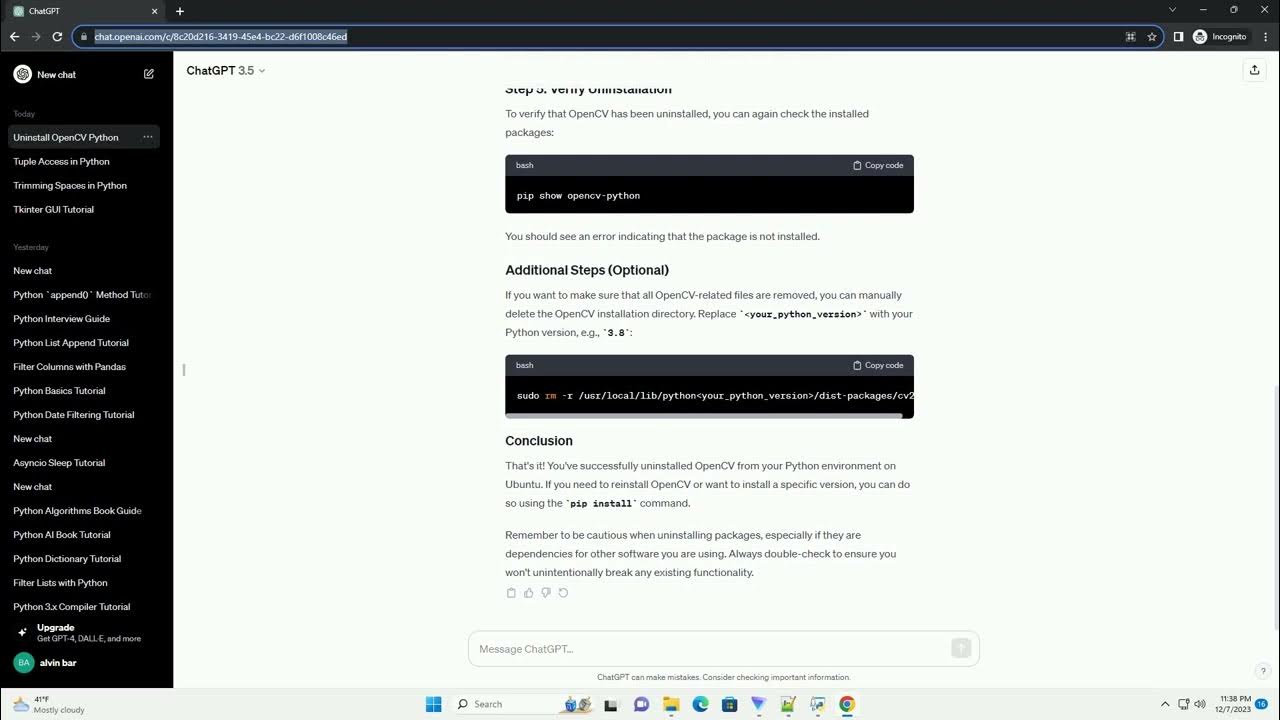 Uninstall Opencv Python Ubuntu Youtube