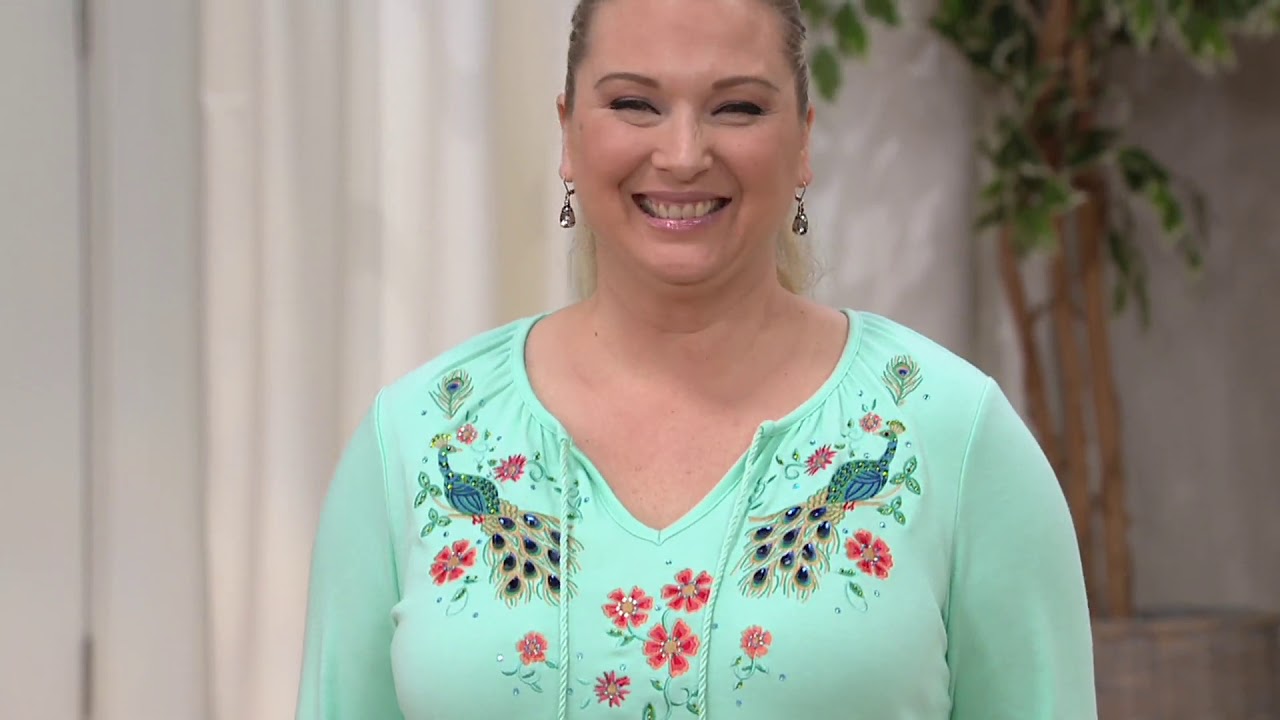 Quacker Factory Bohemian Floral Knit Top With Tassel Detail on QVC ...