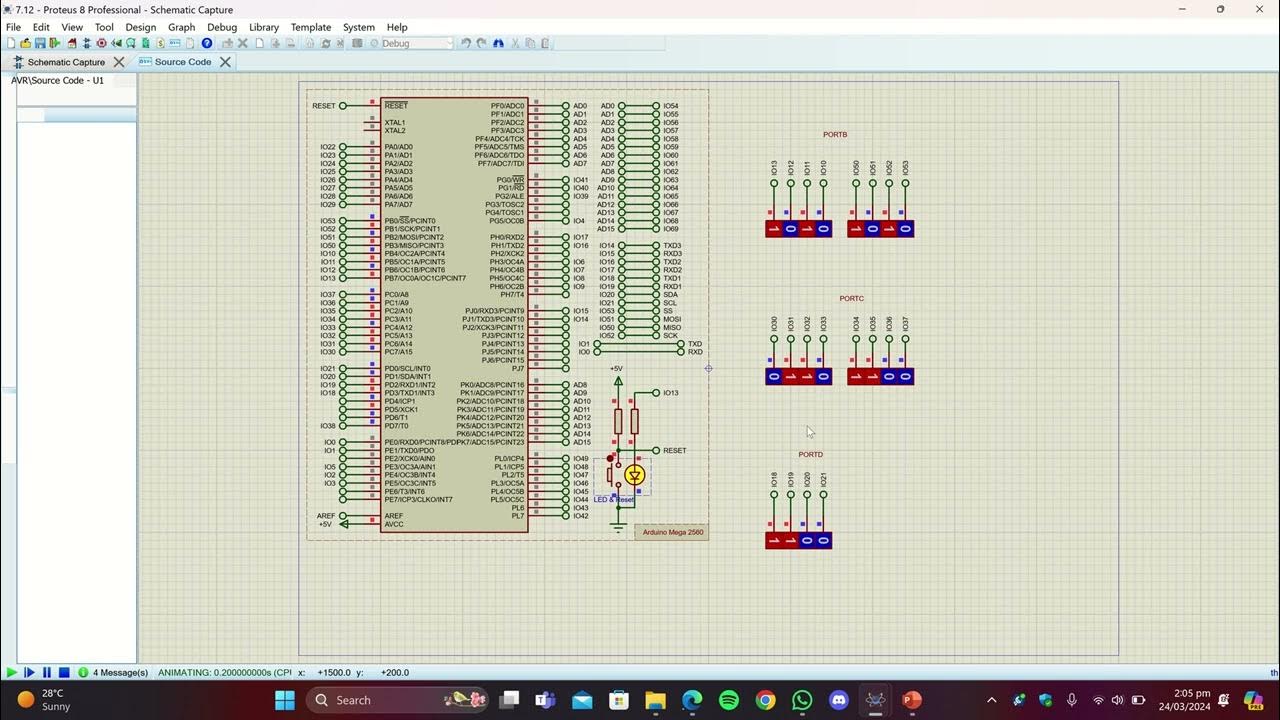 Proteus Simulations of Examples Chapter 7&9 AVR in C - YouTube