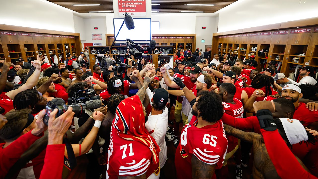 Go Inside the 49ers Locker Room Following Week 1 Win vs. Jets - YouTube