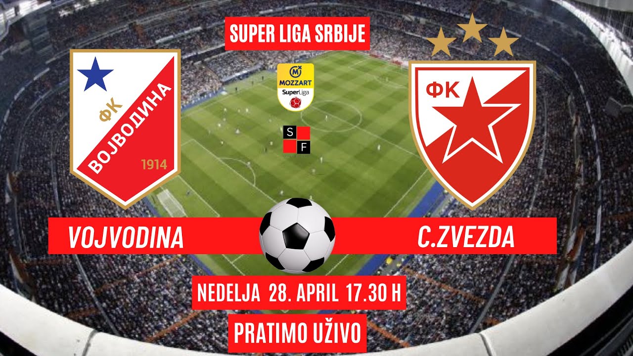 FUDBAL : VOJVODINA - C.ZVEZDA! SUPER LIGA SRBIJE ! Nedelja 28. April 17 ...