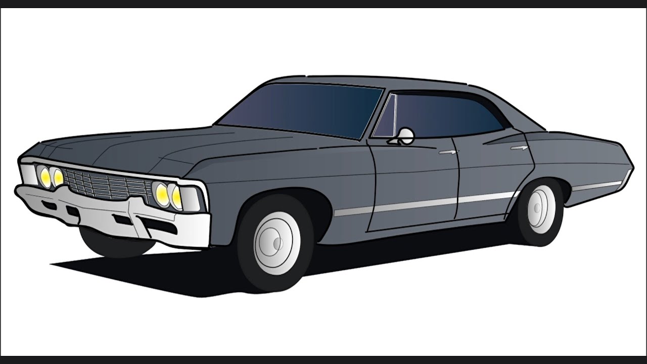 How to draw a CHEVROLET IMPALA 1967 step by step easy - YouTube