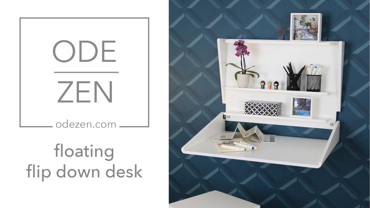 ODEZEN floating flip down desk - YouTube
