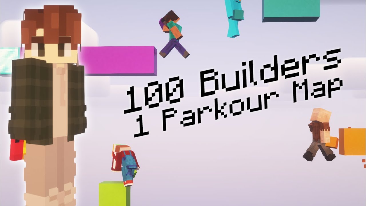 I Gathered 100 PLAYERS to BUILD a Parkour Map! - YouTube