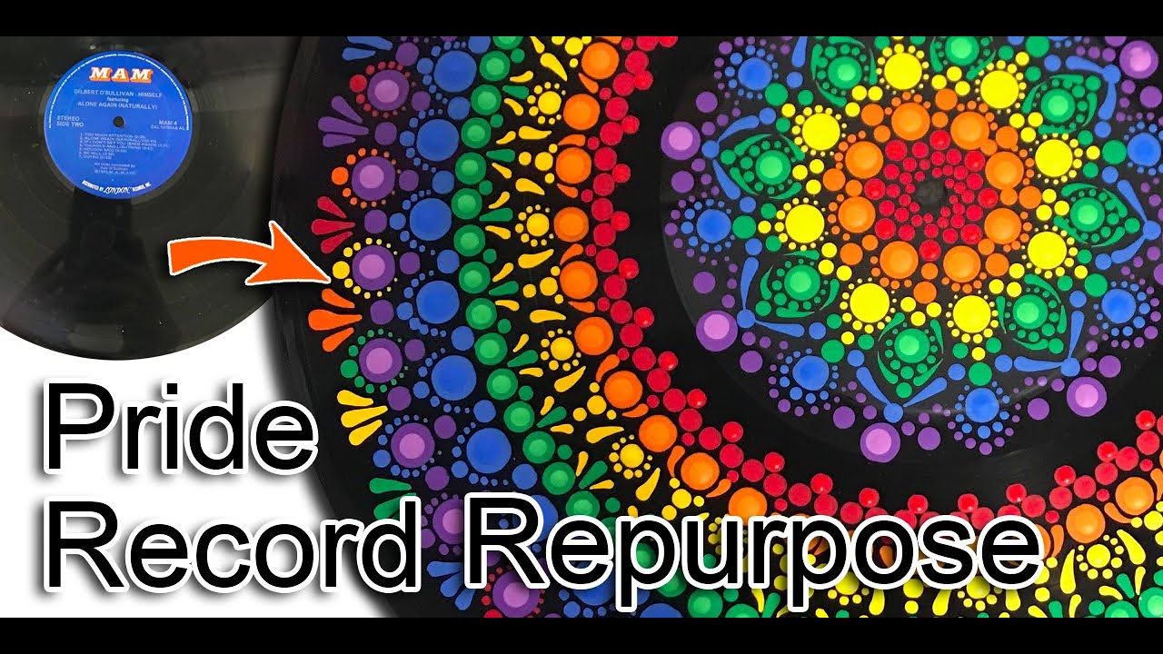 Pride Mandala - How to repurpose a Record Album into beautiful Dot ...