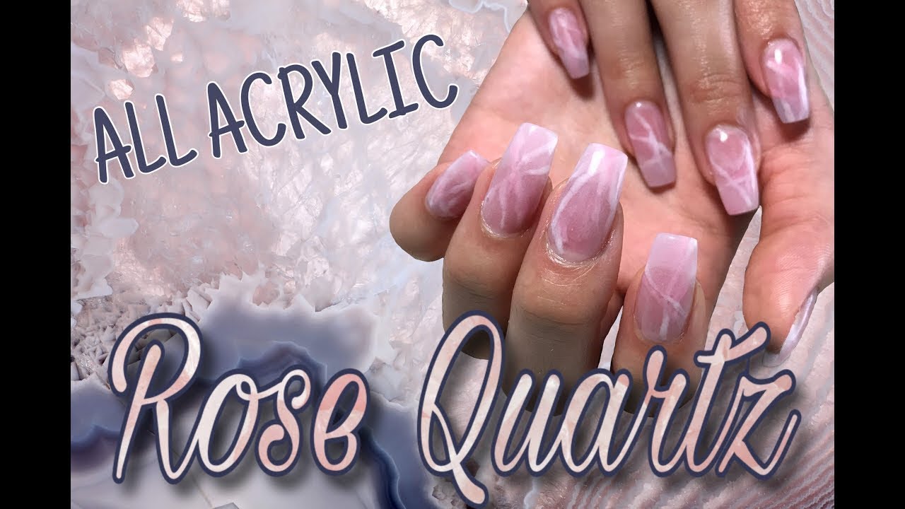 Rose Quartz Acrylic Tutorial | Encapsulated Design | DiamondBeauty.Ca ...