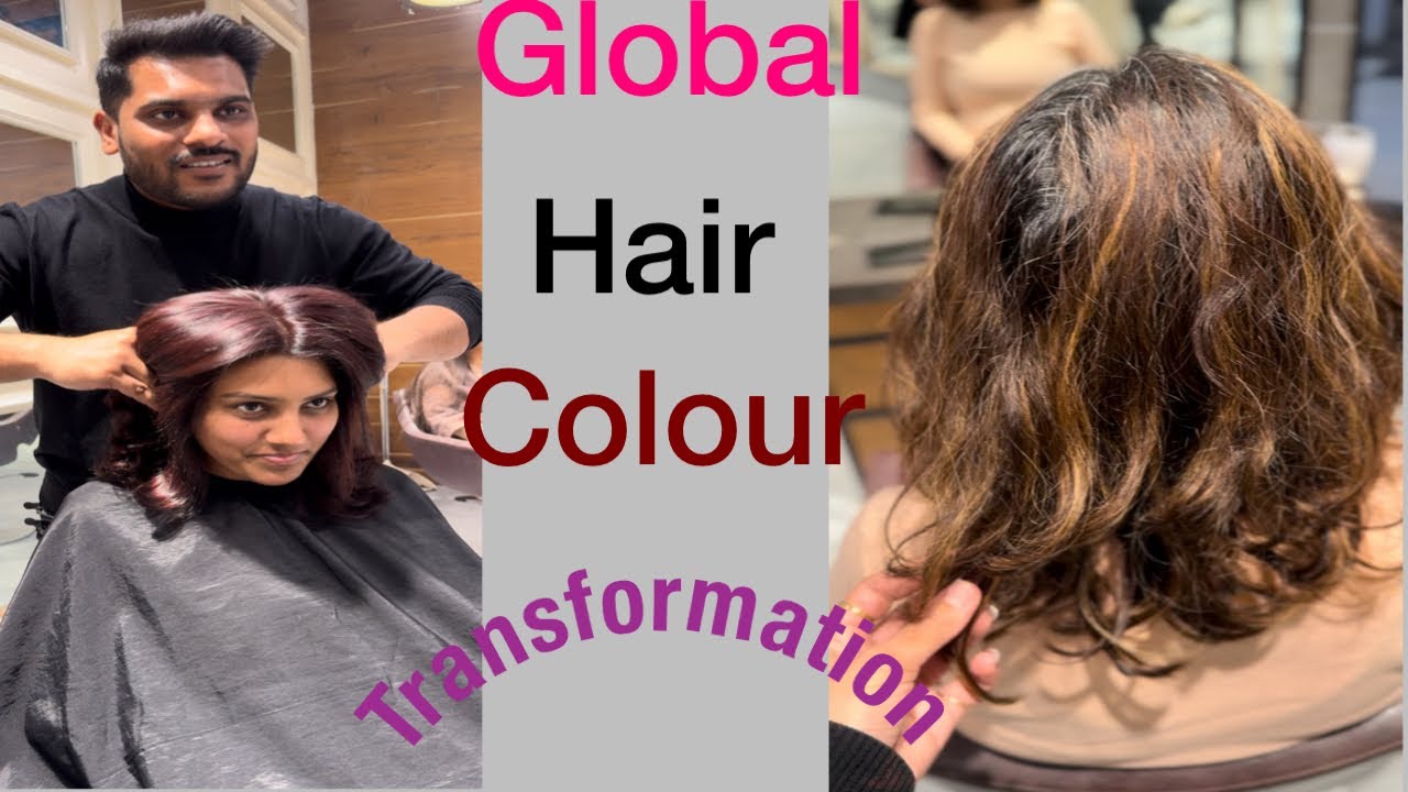 Red global colour hair transformation|| - YouTube