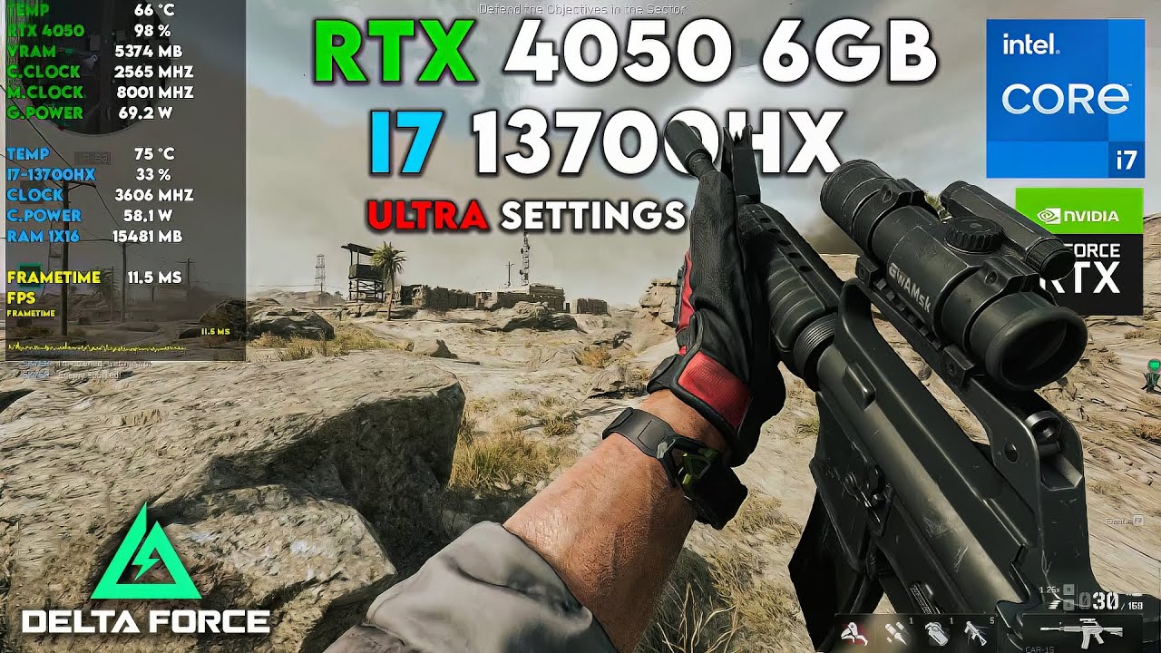 Delta Force Demo Ultra Settings - RTX 4050 6GB + I7 13700HX | 1080p ...