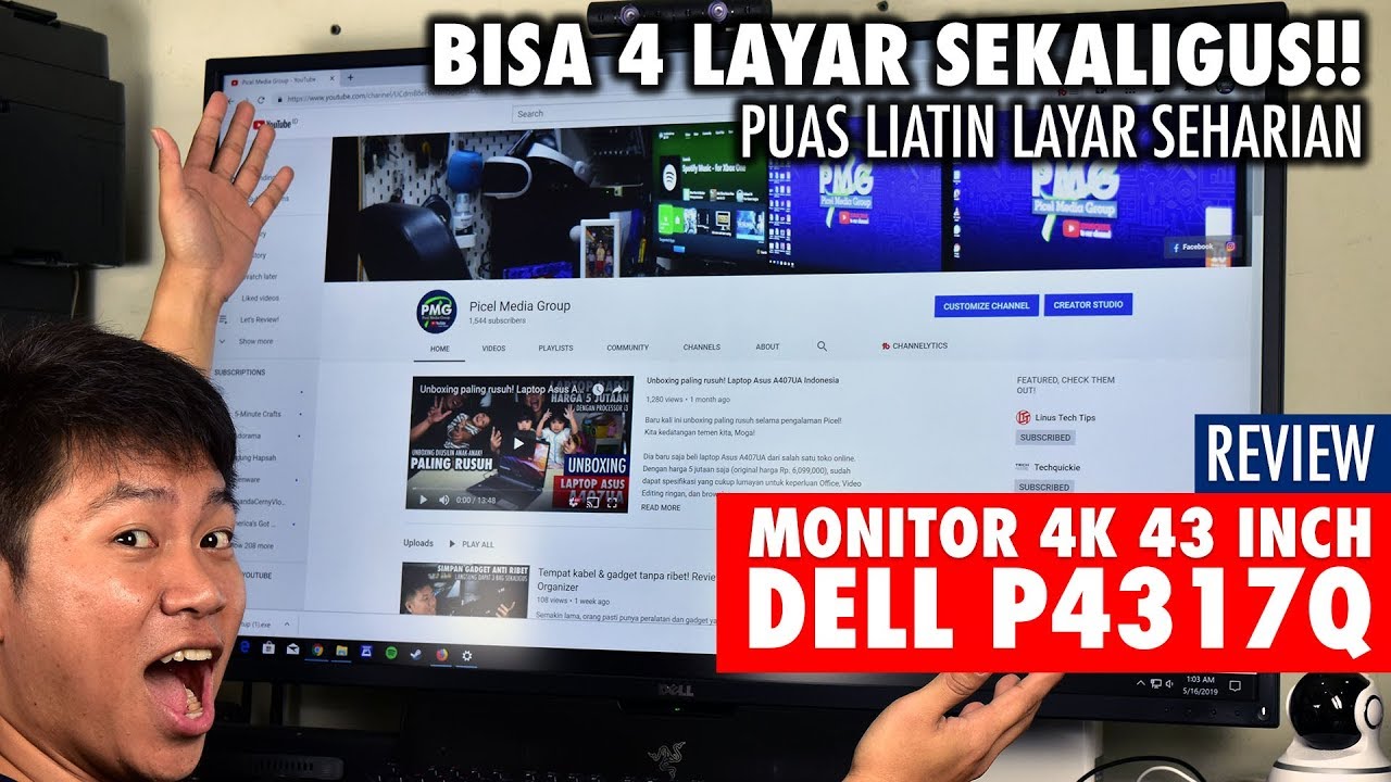 Satu Monitor bisa 4 layar!! Monitor 4-in-1 - DELL P4317Q 4K 43 inch ...