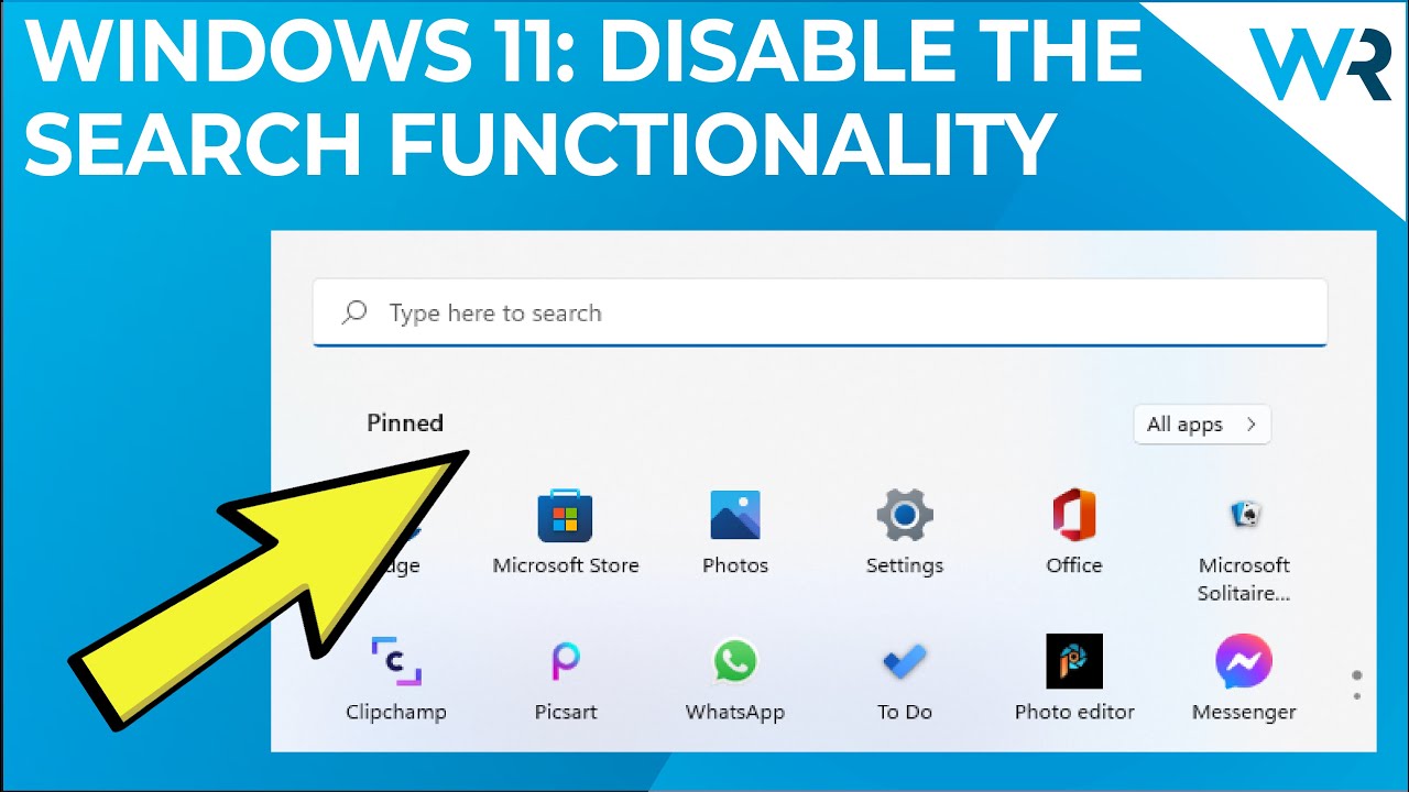 How to disable the search functionality on Windows 11 - YouTube