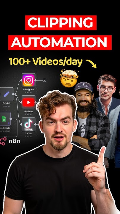 This AI YouTube Automation clips Videos on Autopilot. Created in n8n with No Code. #aiautomation ...